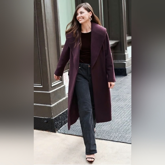 Express | Jackets & Coats | Express Womens Purple Long Coat Fashion ...